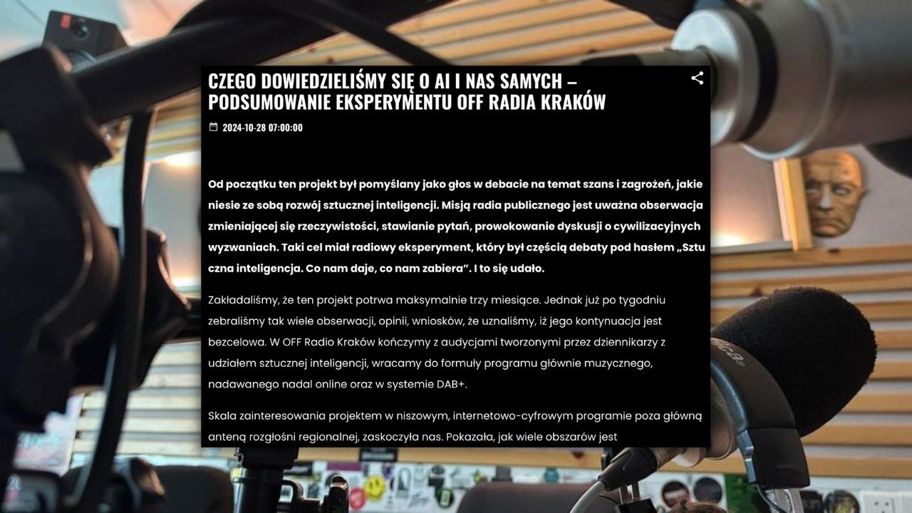 OFF Radio Kraków zamyka projekt radia AI - NowyMarketing - Where's the ...